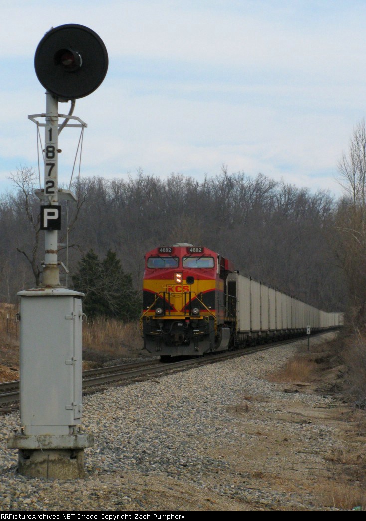 Northbound KCS Empty Coal Train DPU